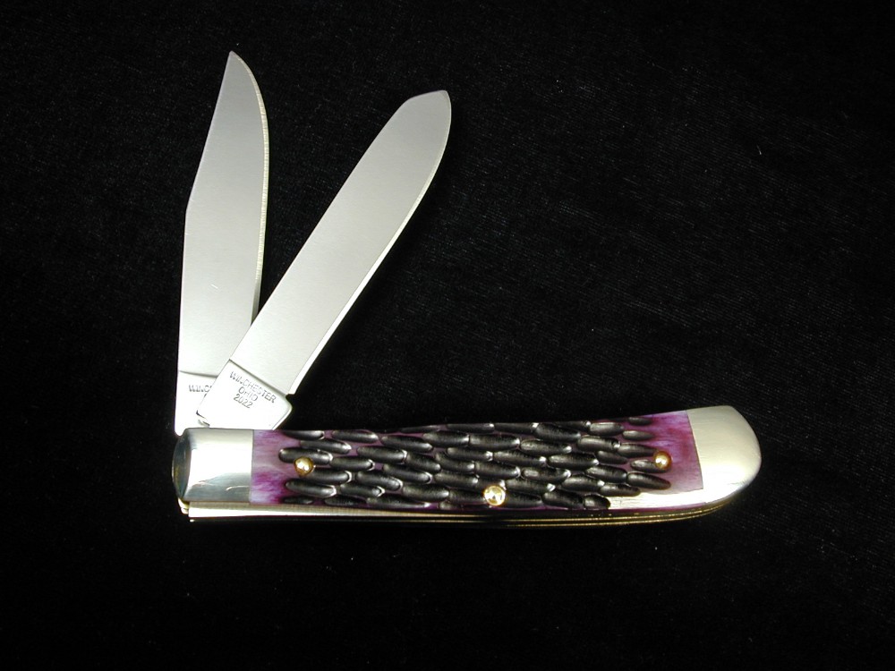 Battle Axe Brand Purple Jigged Bone Trapper Knife from Cooper Cutlery ...