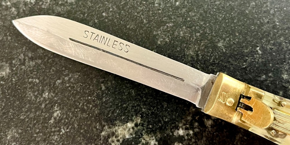 Rare Dagger Blade Bullfighter Lever Lock Switchblade Knife, Japan