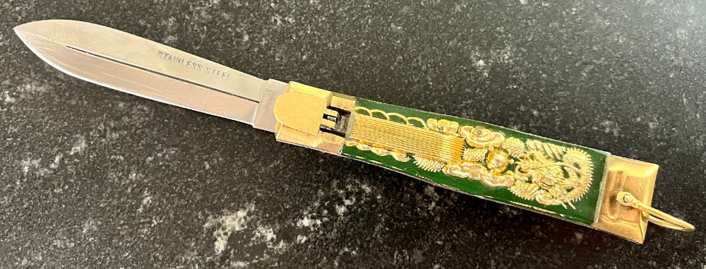 Rare Dagger Blade Mexico Bullfighter Lever Lock Switchblade Knife ...