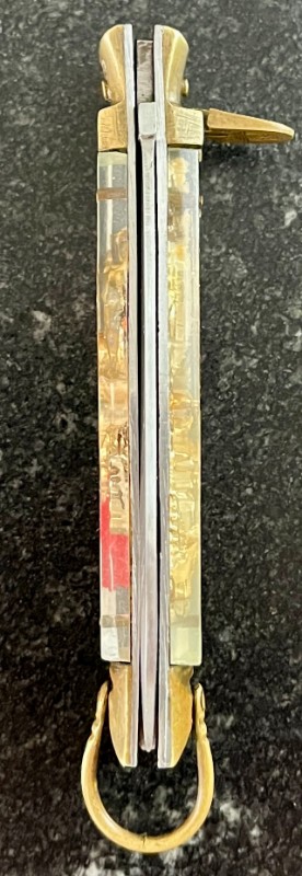 Rare Dagger Blade Bullfighter Lever Lock Switchblade Knife, Japan