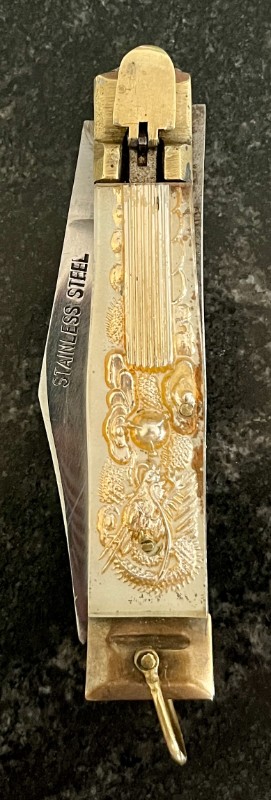 Clip Point Blade Bullfighter Lever Lock Switchblade Knife, Japan