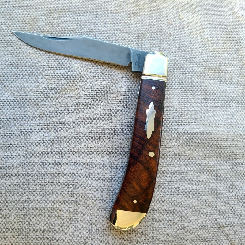 Bobby Toole Ironwood Slimline Trapper..A2..Fluted bolsters&caps...3.75 ...