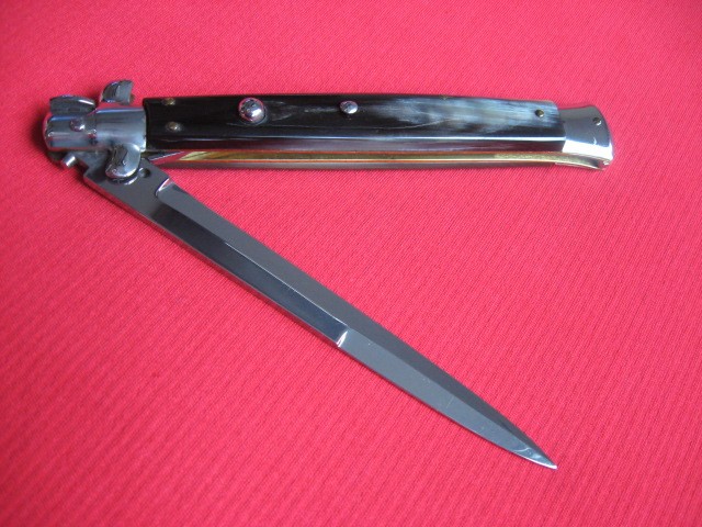 New Old Stock "INOX" 13 Inch Horn ITALIAN STILETTO Switchblade Knife