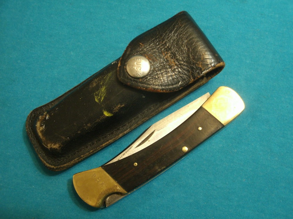 VINTAGE V3V8 BUCK 110 2 LINE INVERTED STAMP USA LOCKBACK FOLDING HUNTER ...