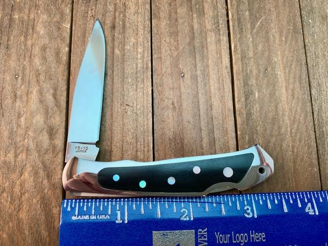 Moki Serapis Black Micarta Inlayed with Pearl Dots Seki Japan