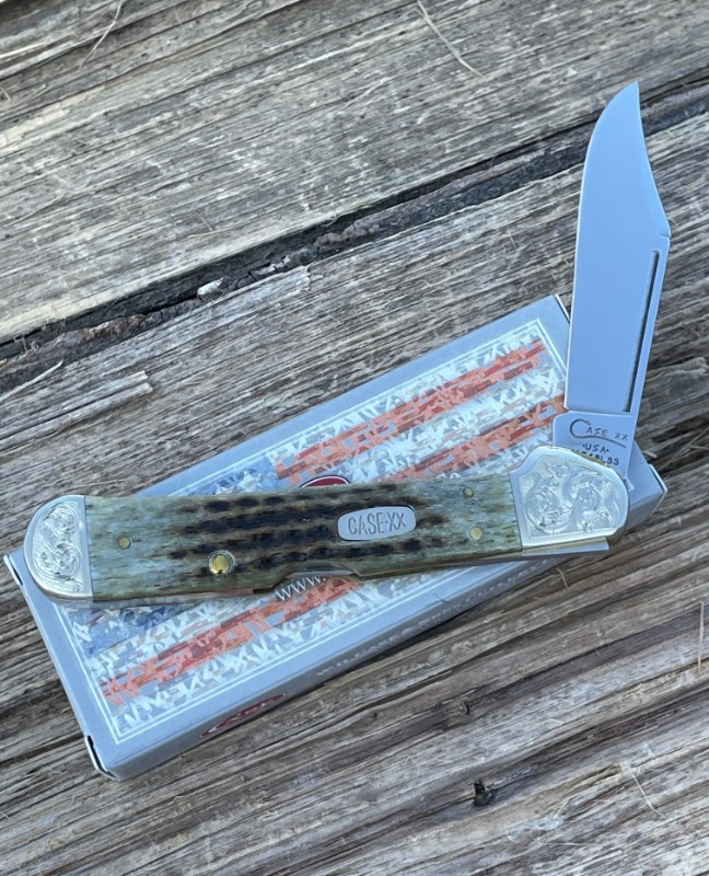 CASE XX ** 1998 MINT SET POCKET WORN GREEN BONE LARGE COPPERLOCK