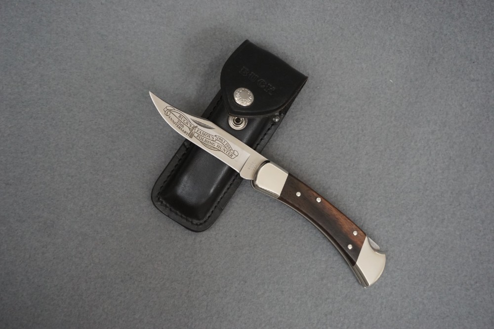 *RARE* BUCK'S FAMOUS FOLDING HUNTER 25th ANNIVERSARY 110 W/ORIGINAL SHEATH