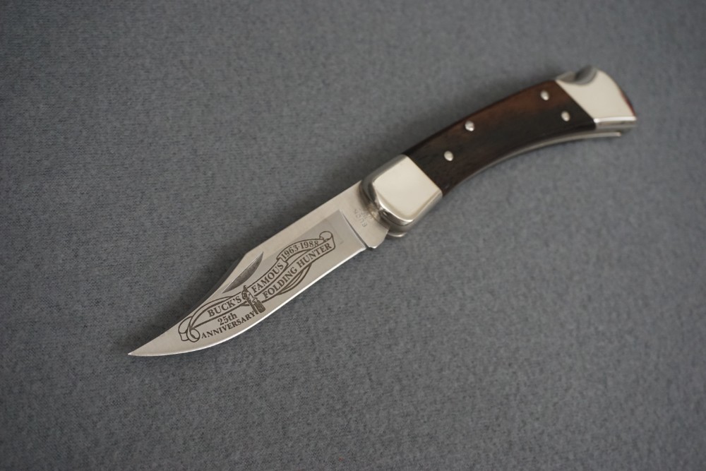 *RARE* BUCK'S FAMOUS FOLDING HUNTER 25th ANNIVERSARY 110 W/ORIGINAL SHEATH