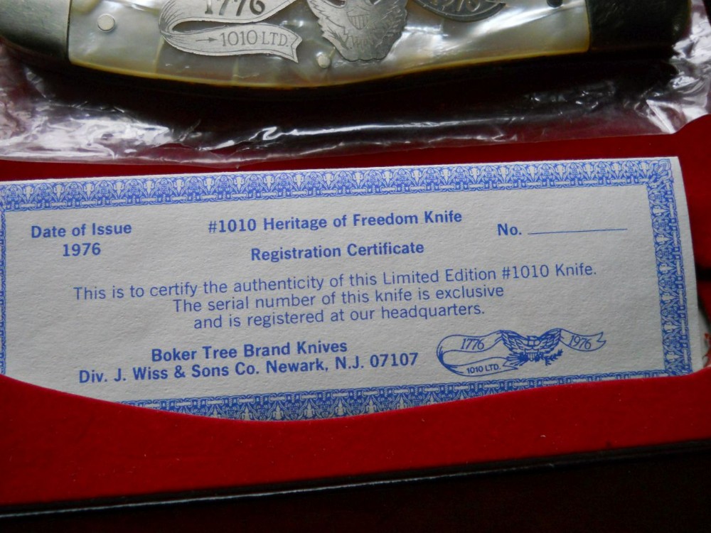 German Boker Heritage of Freedom Commemorative Knife 1776-1976