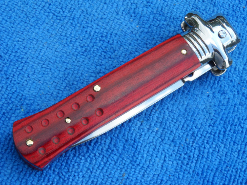 7.5" Leverlock Stiletto switchblade knife rosewood Handles