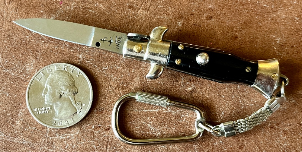 Miniature Keychain Switchblade Knife, Original Box, Italy, Unused