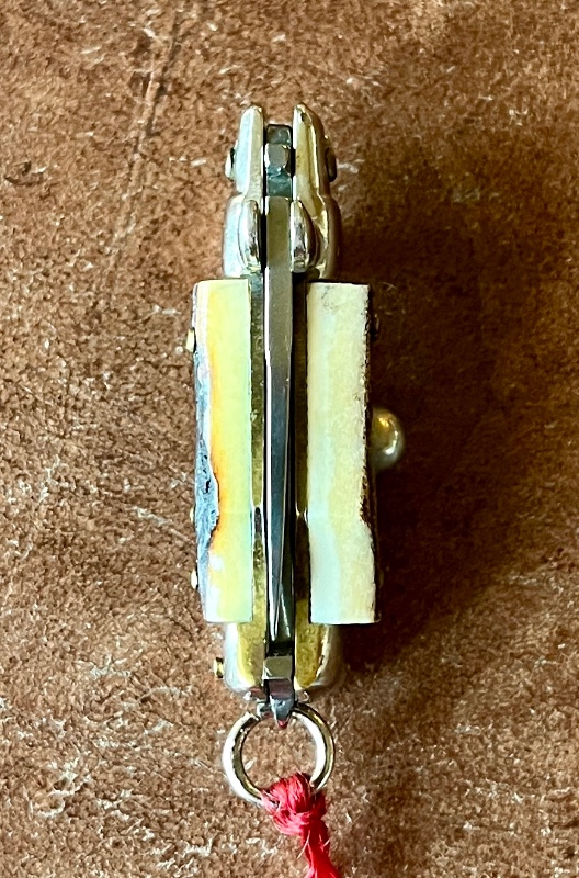 Beautiful Stag Miniature Switchblade Knife, Older Style From Italy