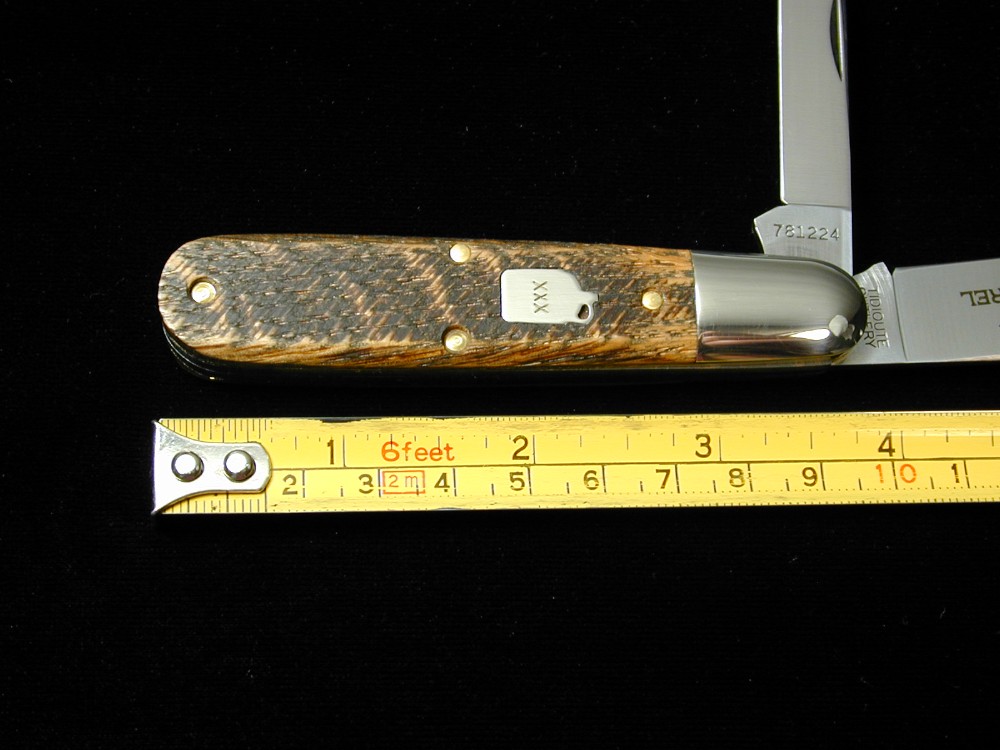 Great Eastern Cutlery GEC Sawcut Oak Whiskey Barrel Bullet End Barlow ...