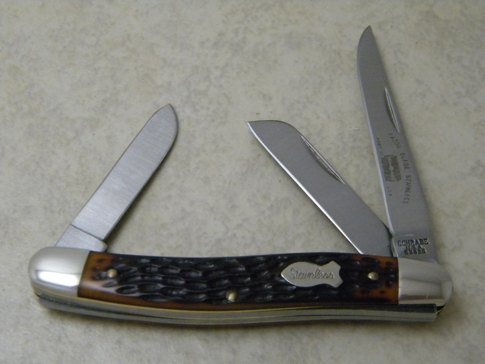 Schrade USA SS825 Delrin Razor Blade Stockman Knife