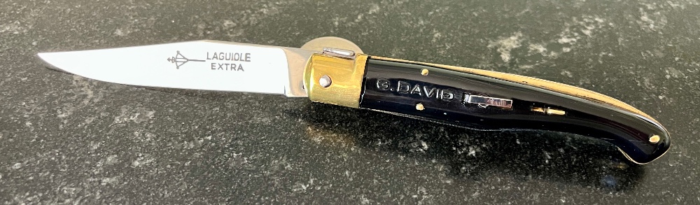 Laguiole Extra G David Switchblade Knife, France, Unused