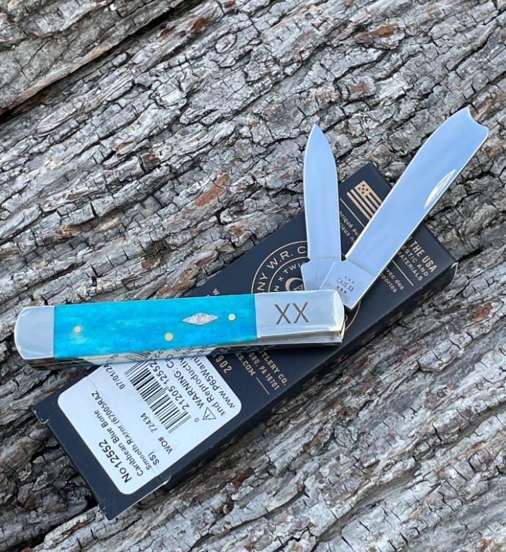CASE XX ** SFO 2024 SMOOTH BONE CARIBBEAN BLUE DIAMOND SHIELD XX RAZOR