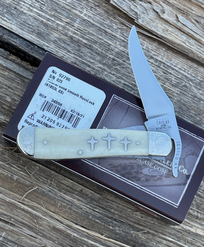 CASE XX ** SFO 2021 SMOOTH NATURAL BONE SCROLLED/NUMBERED TRIPLE CROSS ...