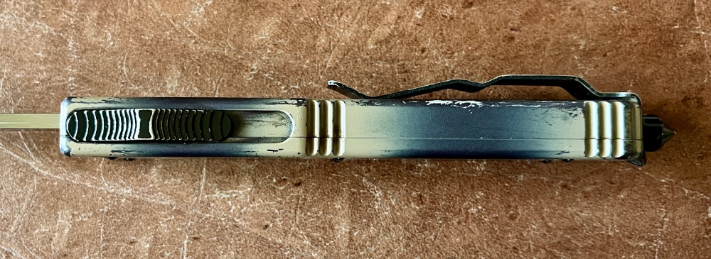 Microtech Ultratech Flat Body Camo Switchblade Knife, Used