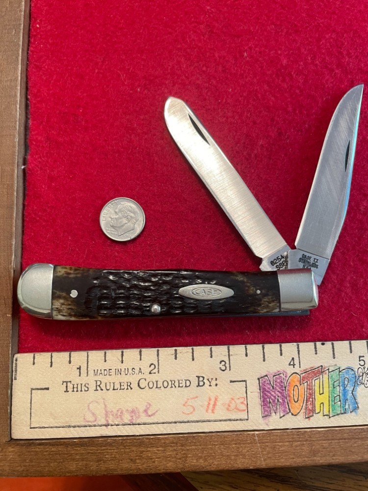 Case Trapper Tested Razor Edge #6254 SSP with Pretty Bone Handles. 2 ...