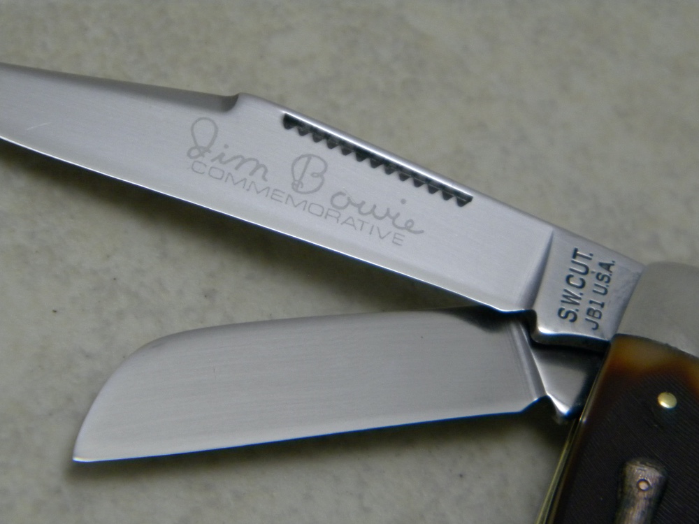 Schrade Walden S.W. Cut. JB1 USA Saw Cut Delrin Jim Bowie Commemorative ...