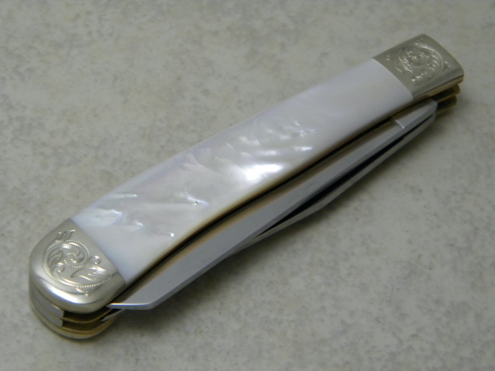 Boker Solingen Germany 440C Tree Brand Pearl 2525 P CINCH Trapper Knife NIB