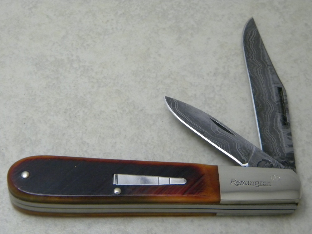 Remington Bullet 2009 RB1242-D Bone Damascus Big Daddy Barlow Knife in Box