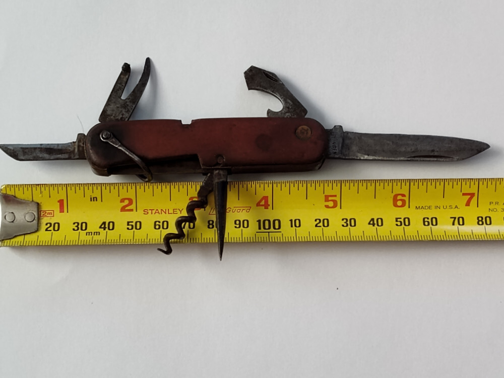 Solingen--Wooden Handle Vintage German Multi-tool Pocket Knife