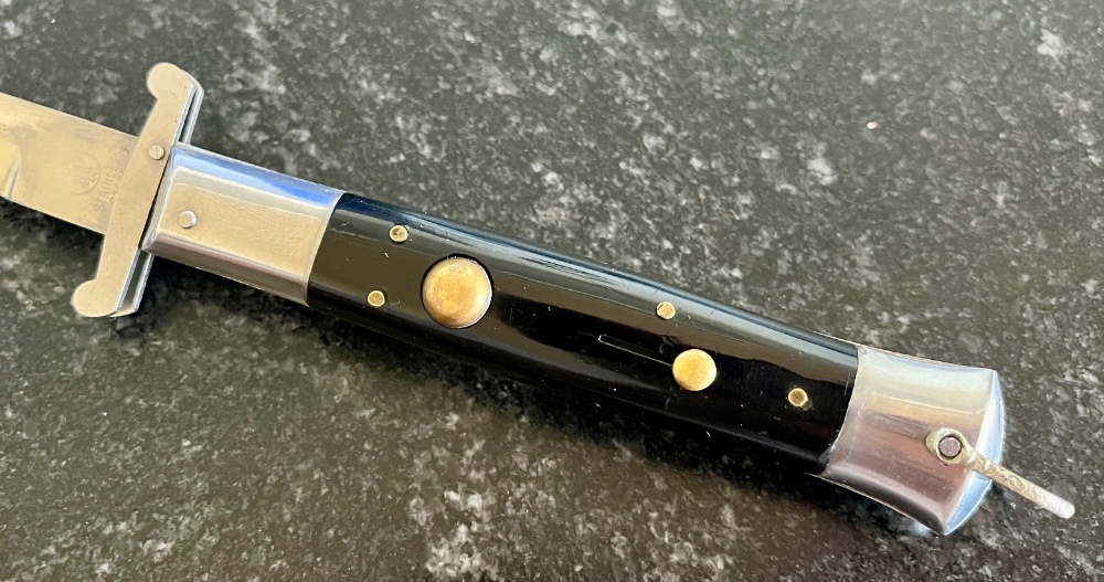 Rare Rizzuto Estileto Milano Variation Switchblade Knife, Penguin On Tang
