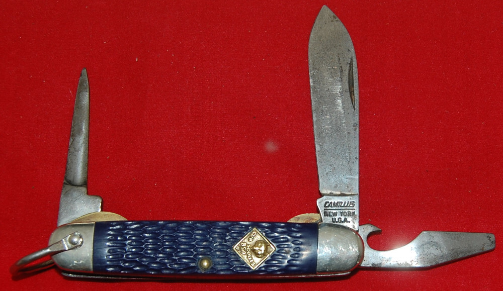 Official BSA #1885 Camillus Cub Scout Knife 3-Blade Blue Synthetic 1989 ...
