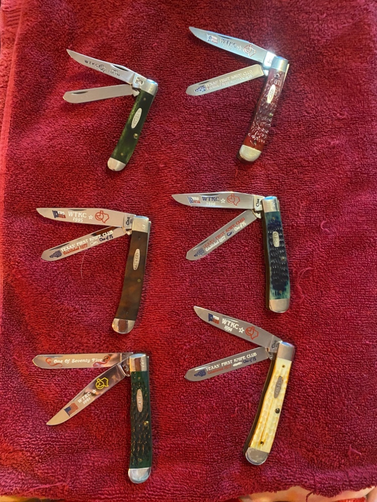 6 case knives (5 trapper 1 mini)