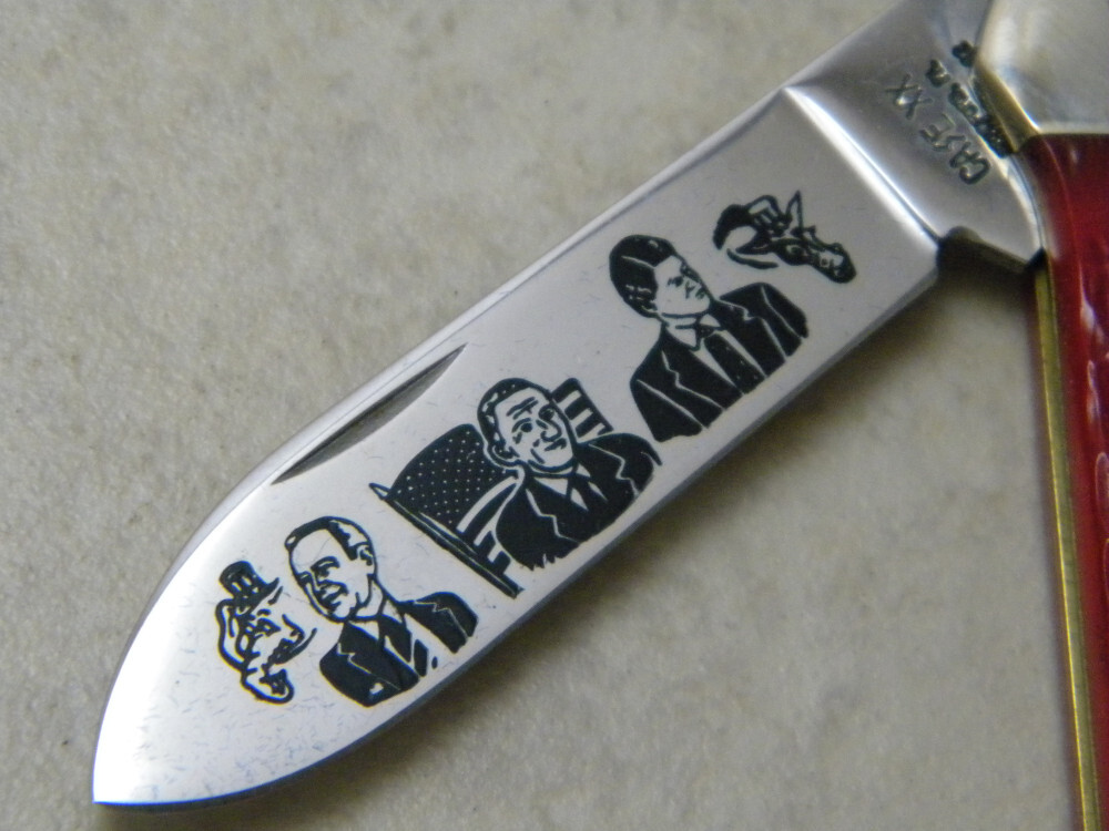 Case XX USA 1992 Election Lmtd. Ed. Dr61131 Bone Canoe Knife w/Shirt Pins