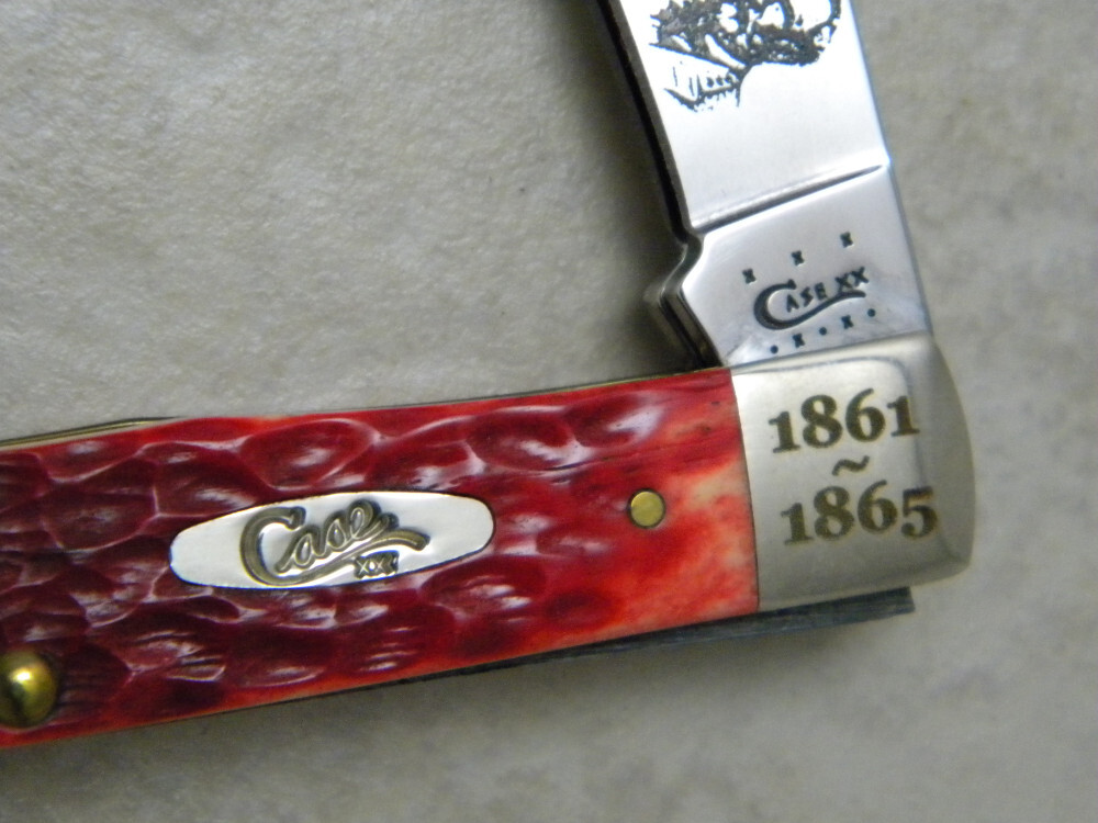 Case XX USA Dark Red Bone 6254 Gen. Robert E. Lee Trapper Knife in ...
