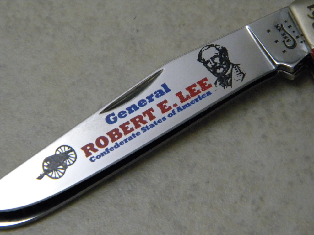 Case XX USA Dark Red Bone 6254 Gen. Robert E. Lee Trapper Knife in ...
