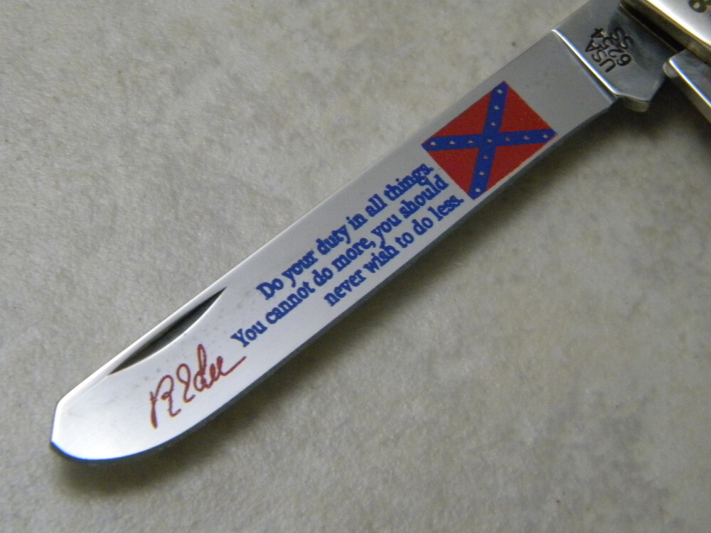 Case XX USA Dark Red Bone 6254 Gen. Robert E. Lee Trapper Knife in ...