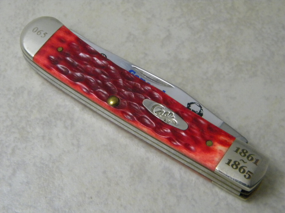 Case XX USA Dark Red Bone 6254 Gen. Robert E. Lee Trapper Knife in ...