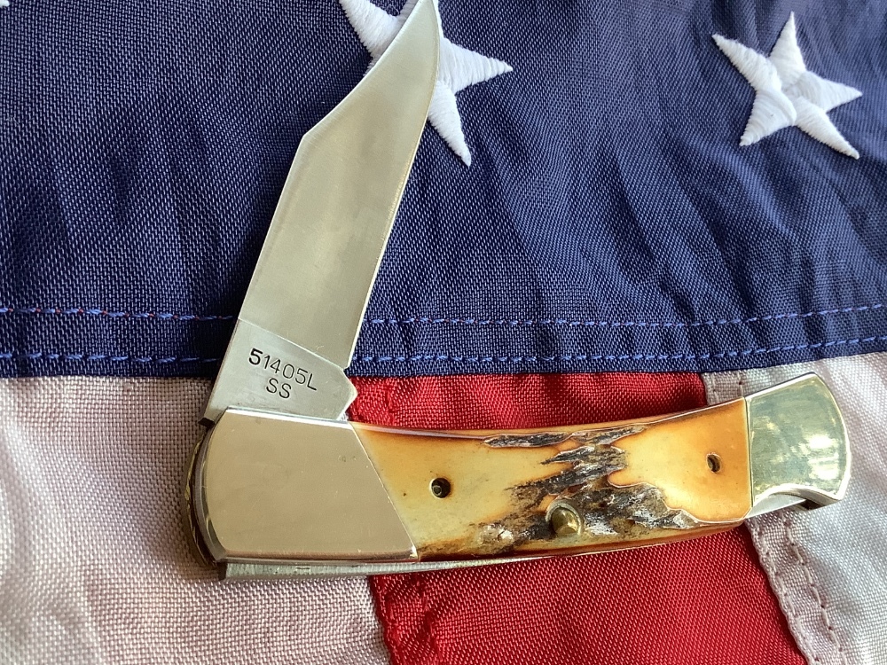 Case xx 1992, Mdl# 51405L SS, Lockback w/ Sweet Stag Handles -NOS