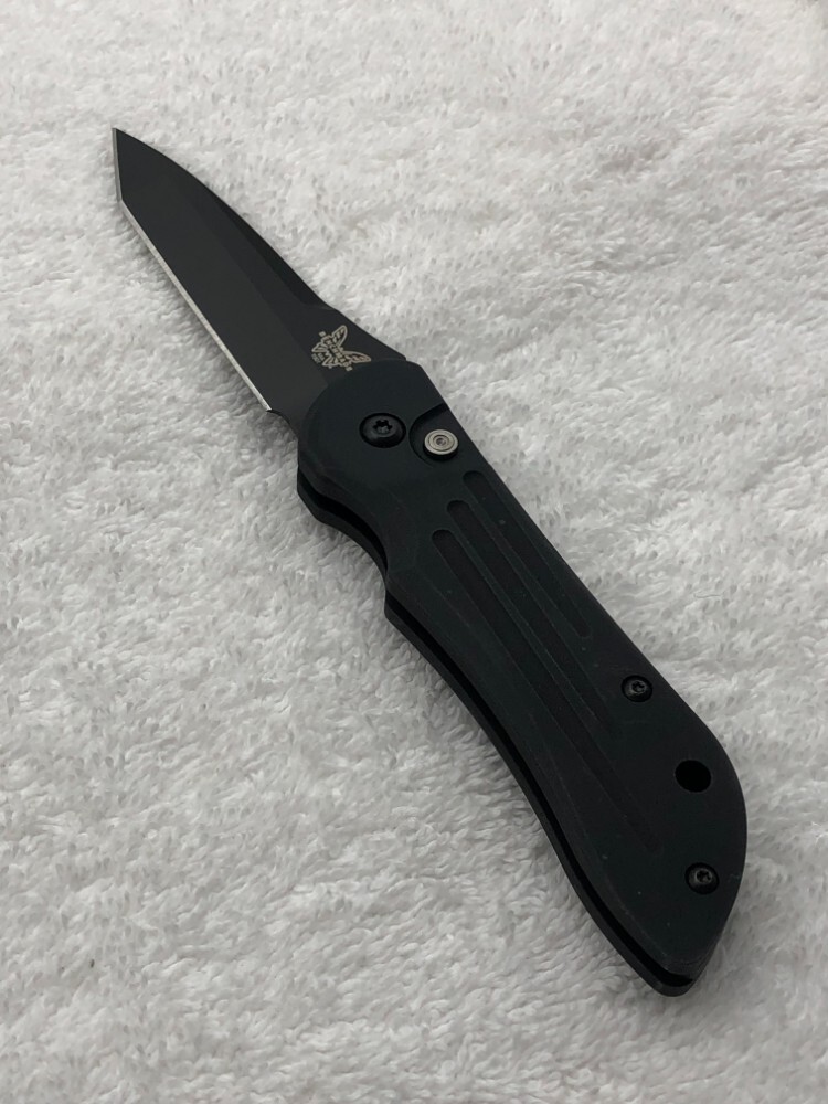 Benchmade 9501BK Mini Stryker Push Button Auto Knife Made In USA New In Box