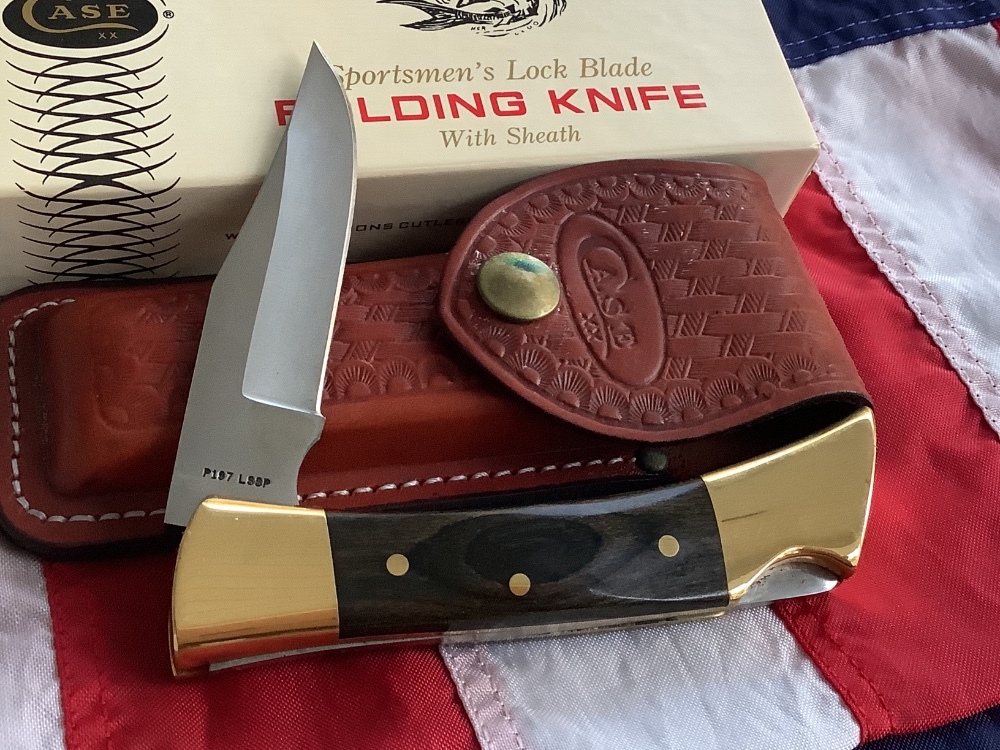 Early1980s Case xx Shark Tooth Folding Hunter w/ Wood Handles (P197 L ...