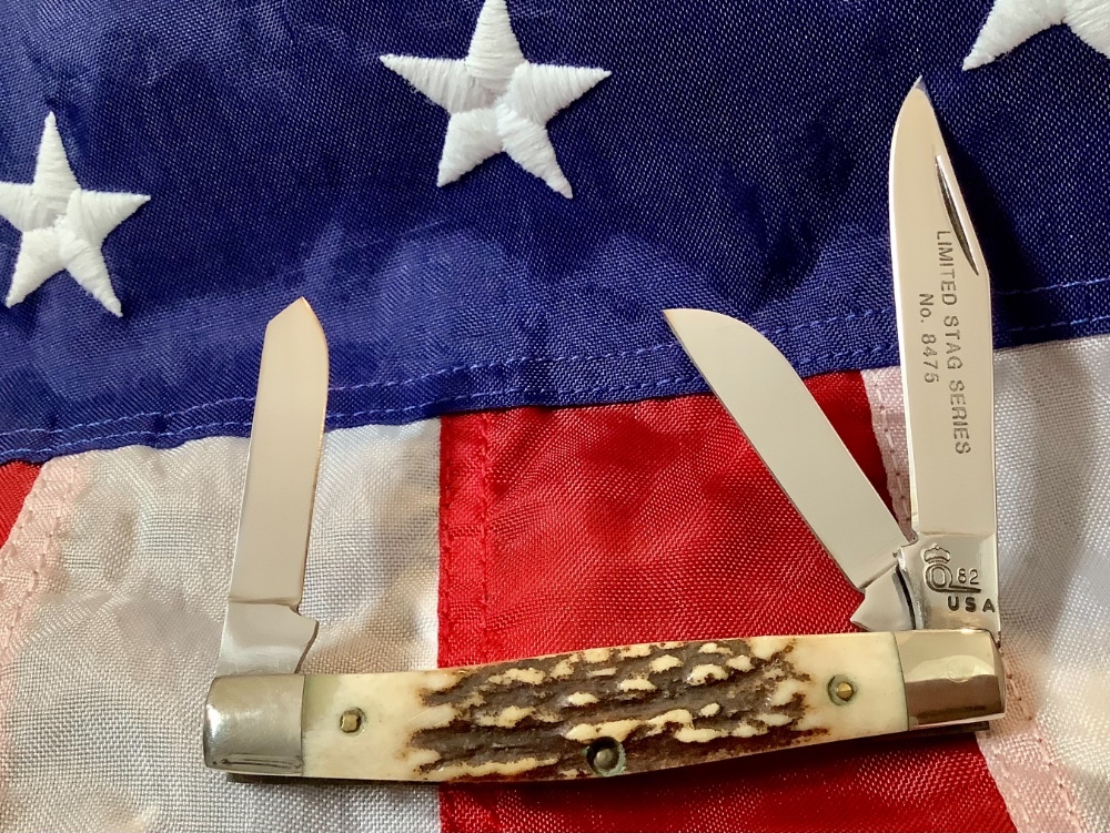 Queen 1982 Stockman Pocket Knife with Great Stag Handles -NM/M
