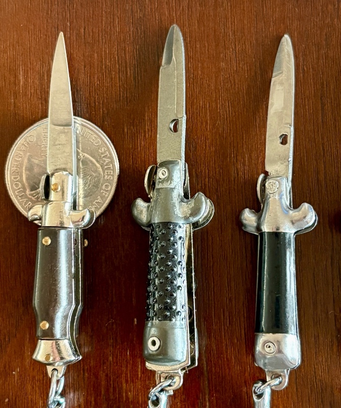 3 Mini Keychain Switchblade Knives
