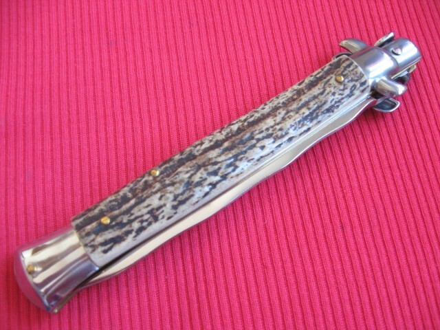 Vintage Italian 1980's 11" WHITE STAG KRISS Stiletto Switchblade Knife.