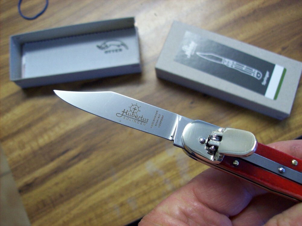 Hubertus Knife Solingen, Germany Small 08 Rare Red Smooth Bone 5 3/4 ...