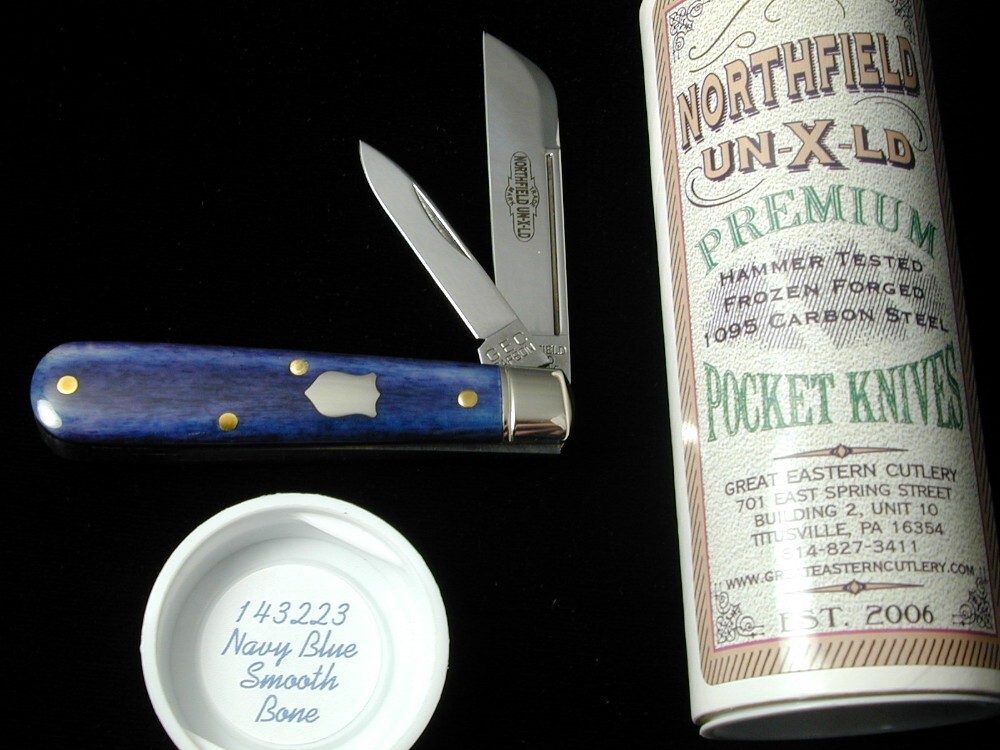 Great Eastern Cutlery GEC Navy Blue Smooth Bone Jack Knife 1 of 331 NIT ...