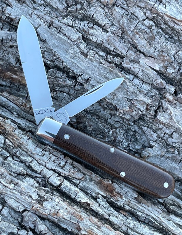 GEC TIDIOUTE ** 142216 OD GREEN LINEN MICARTA BOYS KNIFE