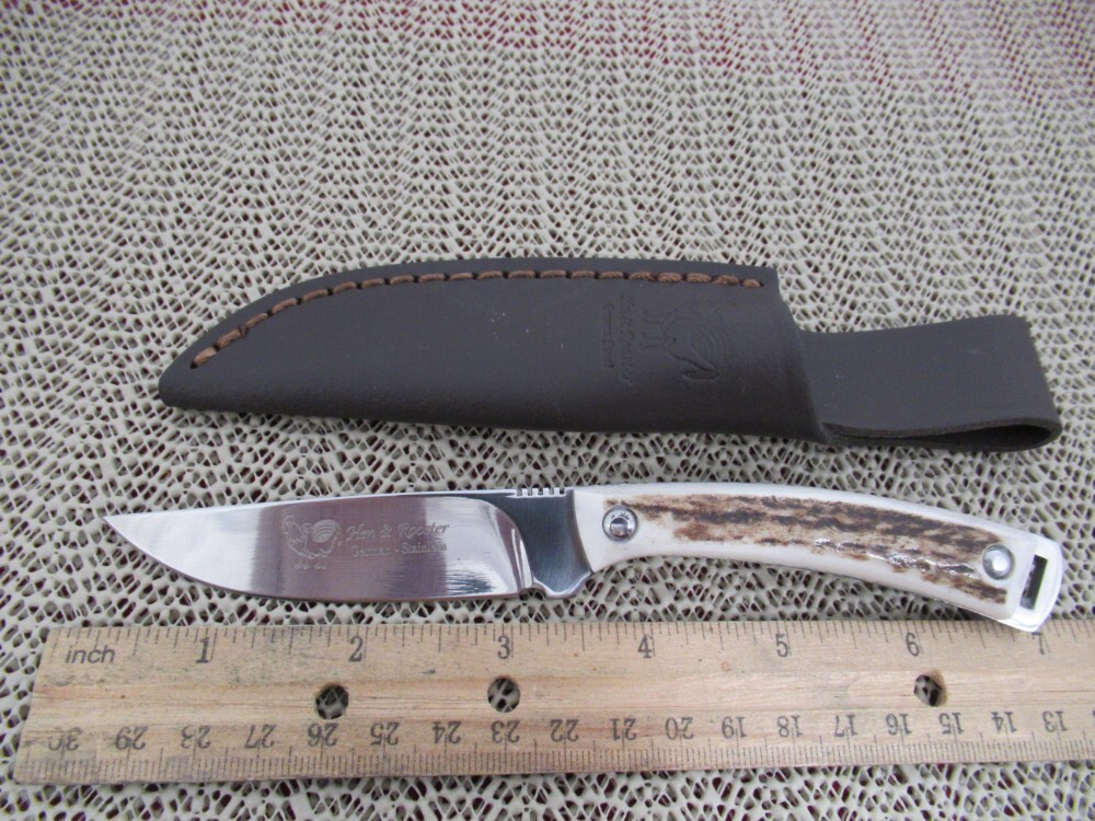 Hen & Rooster Small Stag Handle Fixed Blade Model # HR5019 Spain