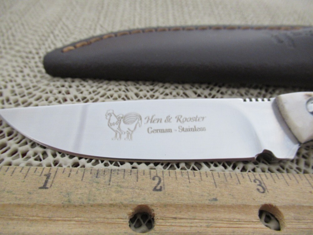 Hen & Rooster Small Stag Handle Fixed Blade Model # HR5019 Spain