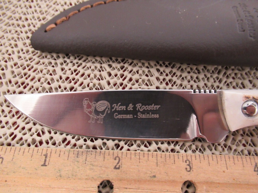Hen & Rooster Small Stag Handle Fixed Blade Model # HR5019 Spain