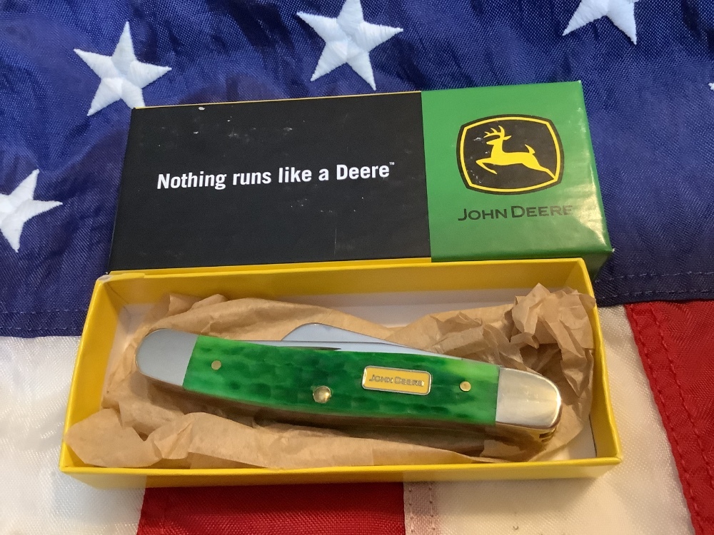 Case xx John Deere Stockman Mdl# 6318 SS w/ John Deere Green Handles ...