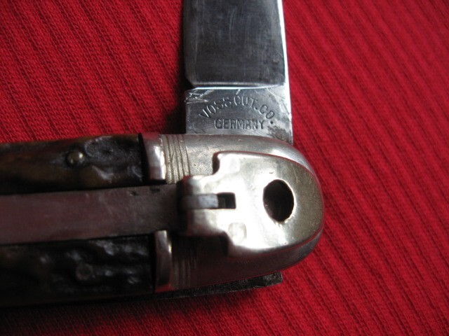 Rare Early Vintage German VOSS CUT. CO. GERMANY Stag Leverlock Knife