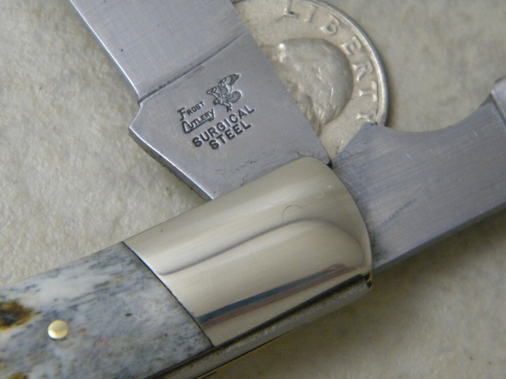 Frost Cutlery Surgical Steel Stag One Arm Razor Knife